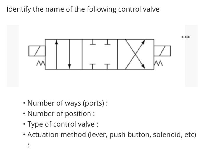 Solved Identify the name of the following control valve TXT | Chegg.com