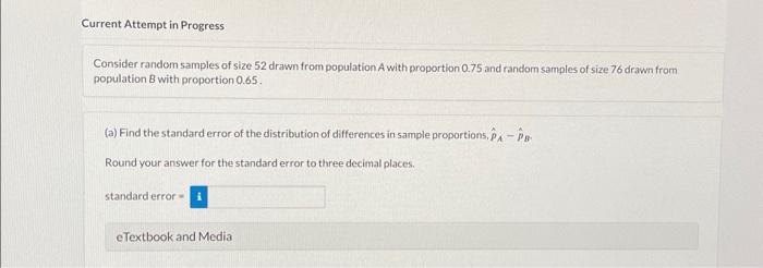 Solved Consider random samples of size 52 drawn from | Chegg.com