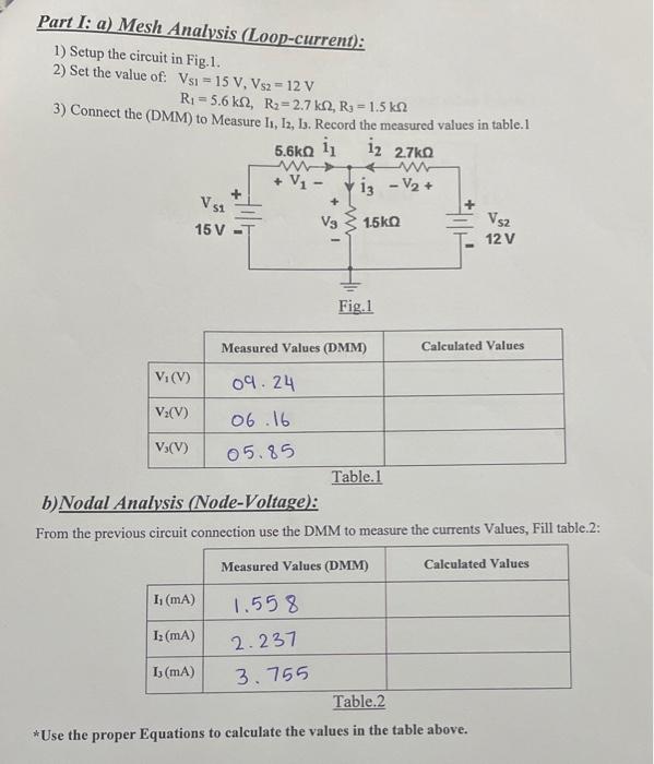 Solved how to calculate the values of table 1 and table 2 | Chegg.com
