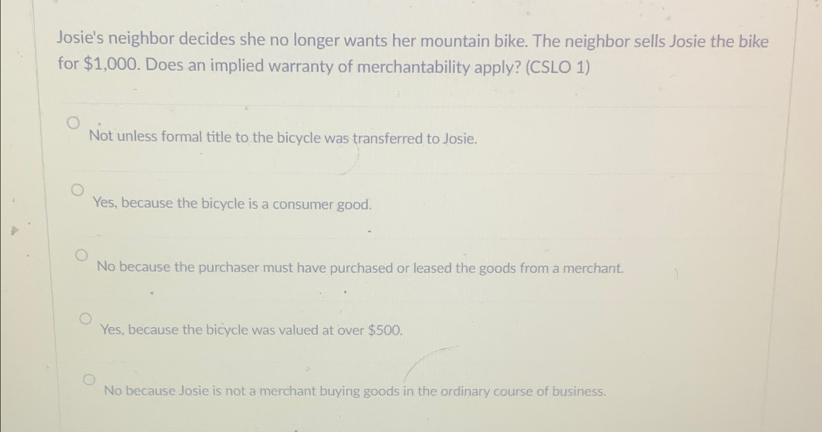 Solved Josie's neighbor decides she no longer wants her | Chegg.com