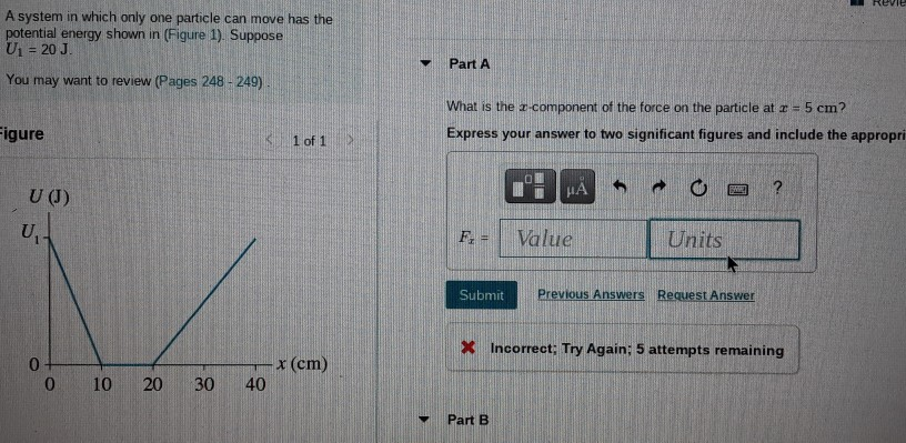 Solved A system in which only one particle can move has the | Chegg.com