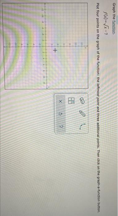 Solved Graph The Function Fx√x 7 Plot Four Points On The 