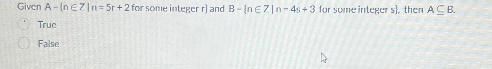 Solved Given for some integer r ﻿and for some integer s, | Chegg.com