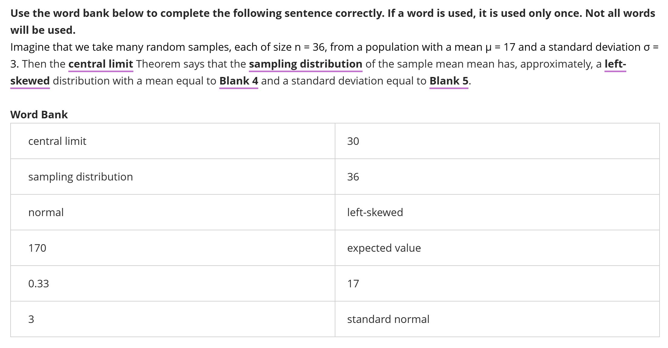 Solved Use the word bank below to complete the following | Chegg.com