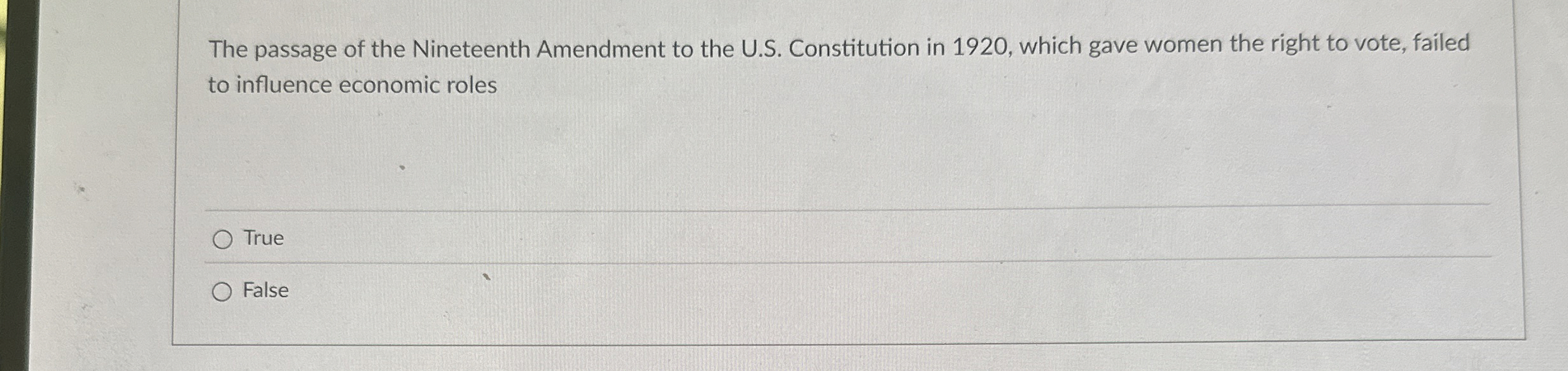 Solved The passage of the Nineteenth Amendment to the U.S. | Chegg.com