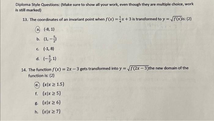 Solved someone please show the work to get to the answers at | Chegg.com