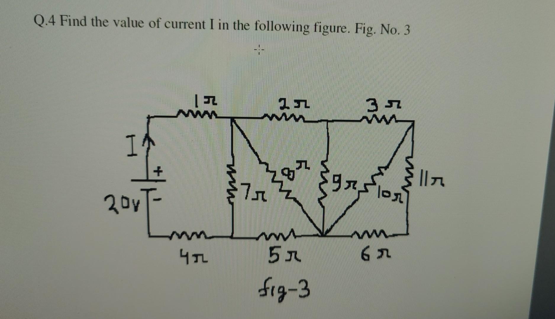 Solved find the value of current I in the flowing figure | Chegg.com
