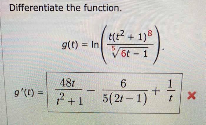 Solved Differentiate the function. | Chegg.com