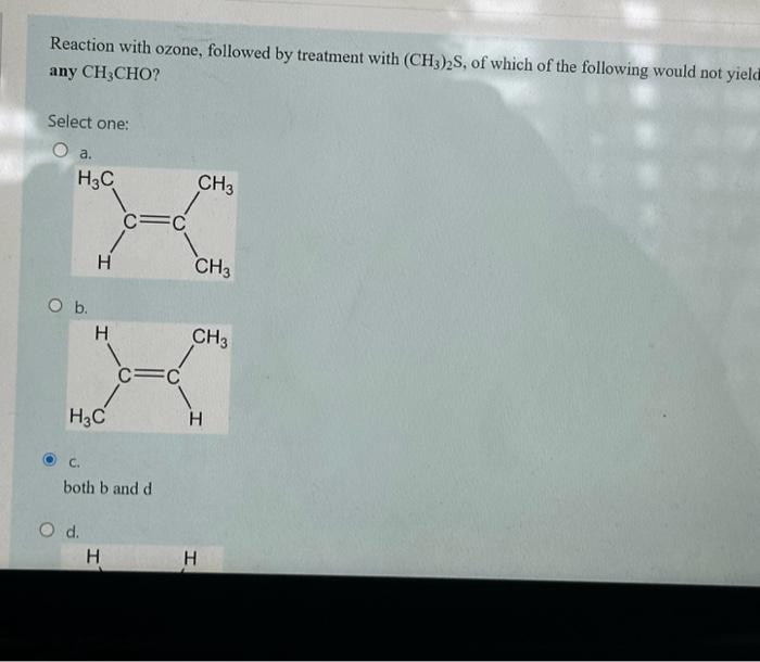 Solved Reaction with ozone, followed by treatment with | Chegg.com