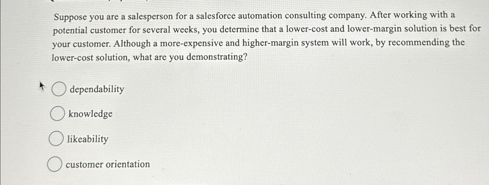 Solved Suppose you are a salesperson for a salesforce | Chegg.com