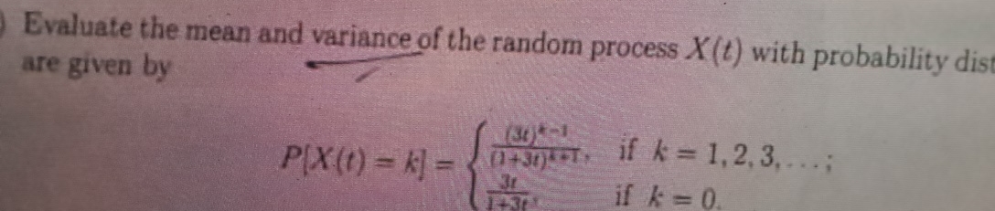 Evaluate the mean and variance of the random process | Chegg.com