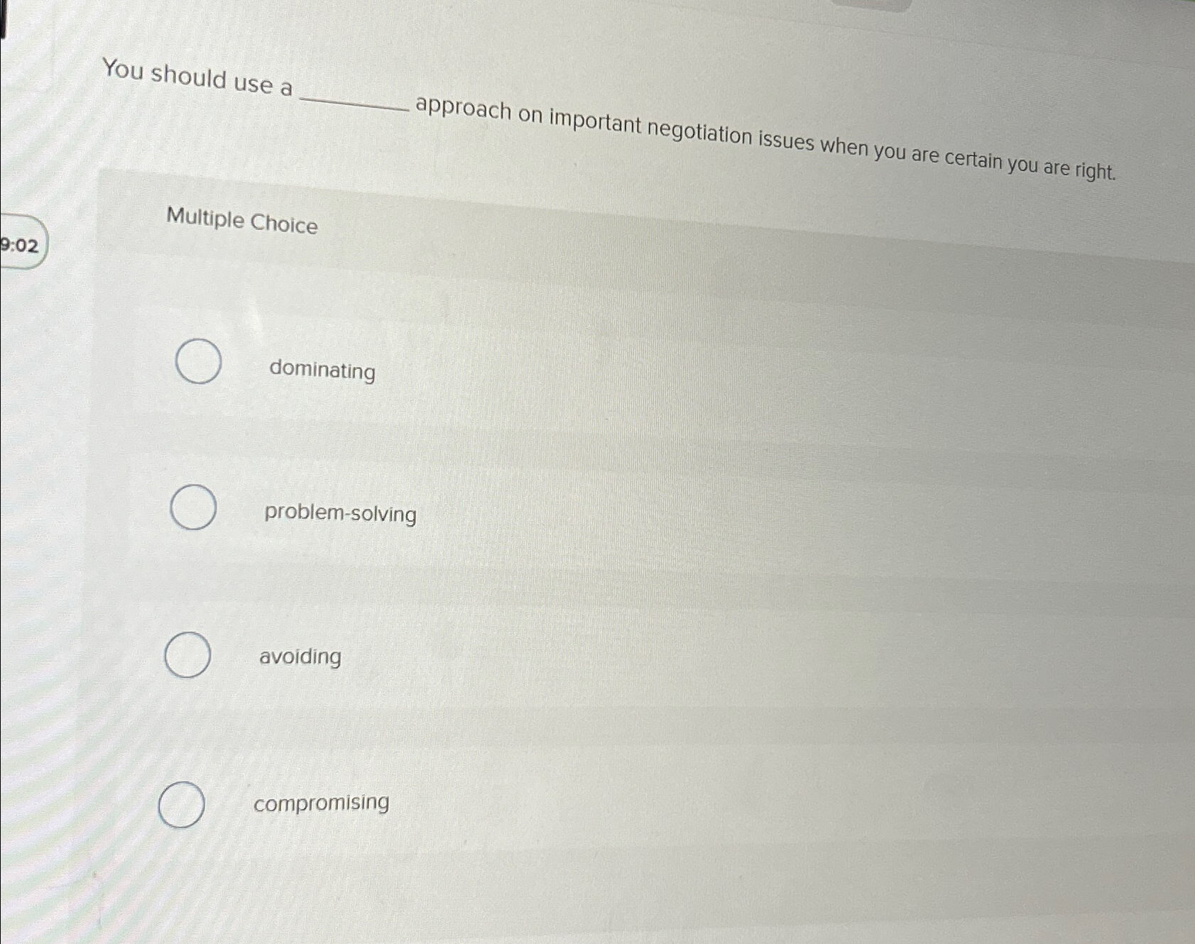 Solved You should use a approach on important negotiation | Chegg.com