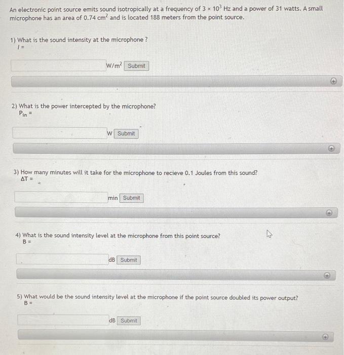 Solved An electronic point source emits sound isotropically | Chegg.com