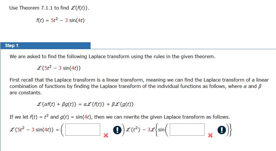 Solved We are asked to find the following Laplace transform | Chegg.com