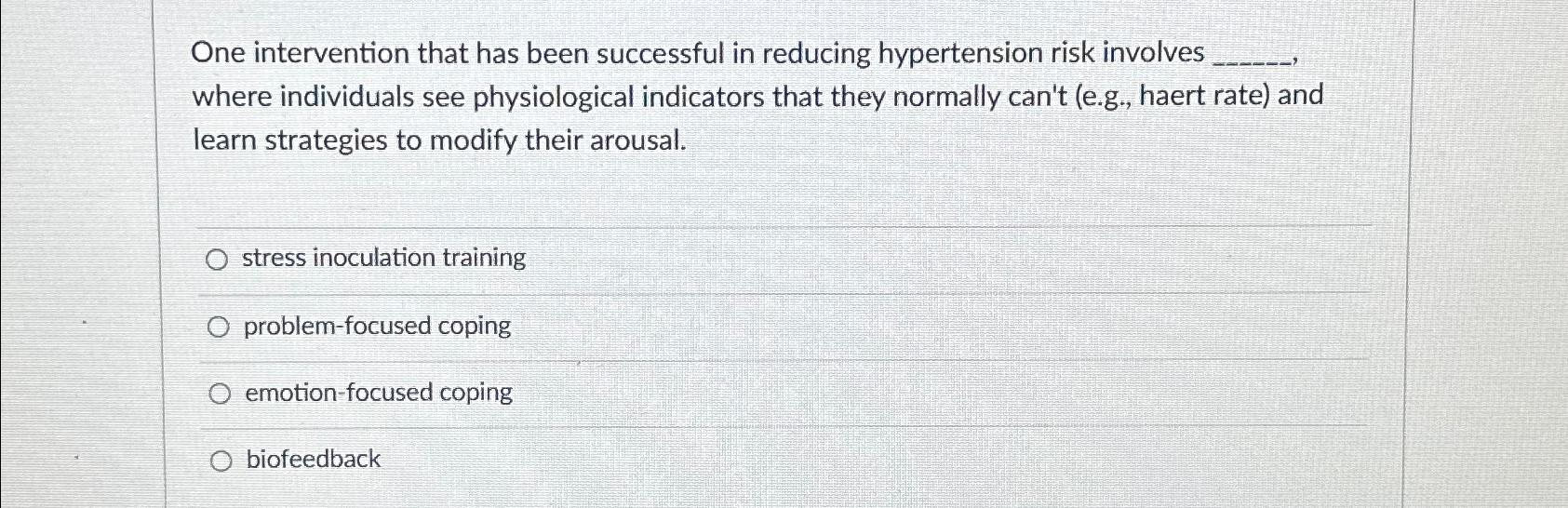 Solved One intervention that has been successful in reducing | Chegg.com