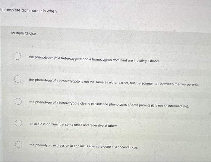 Solved In codominance, Multiple Choice the two alleles | Chegg.com