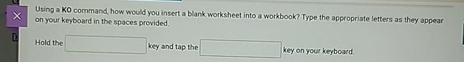 Solved Using a KO command, how would you insert a blank | Chegg.com