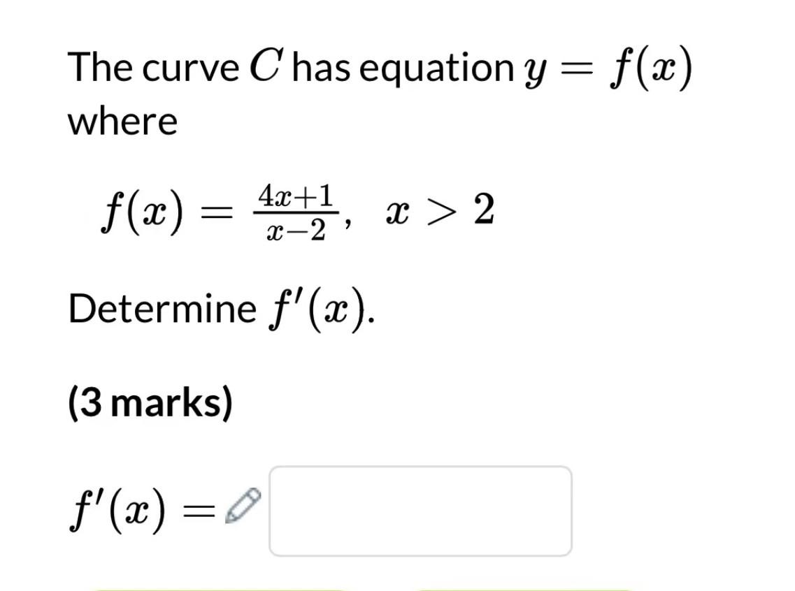Solved The curve C has equation y where f(x) f(x) = x = | Chegg.com