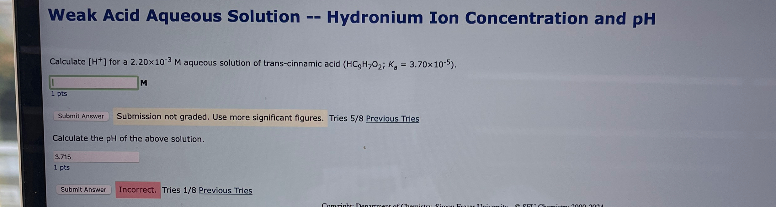 Solved Weak Acid Aqueous Solution -- ﻿Hydronium Ion | Chegg.com
