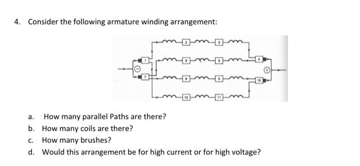 Solved 4. Consider the following armature winding | Chegg.com