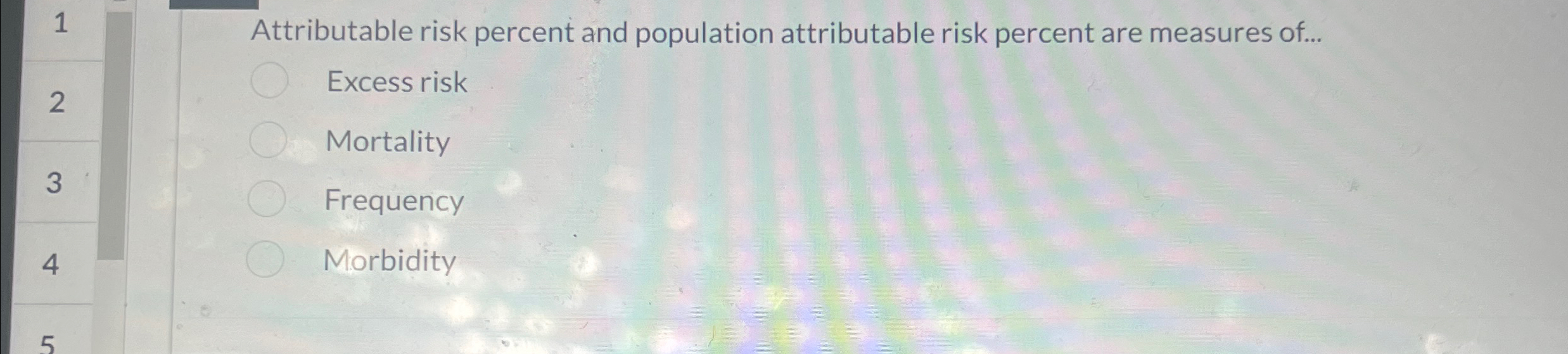 Solved 1Attributable risk percent and population | Chegg.com