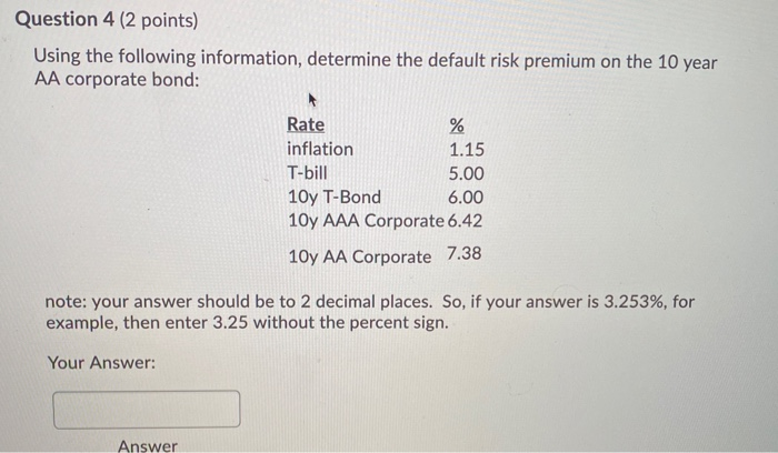 Solved Question 4 (2 points) Using the following | Chegg.com