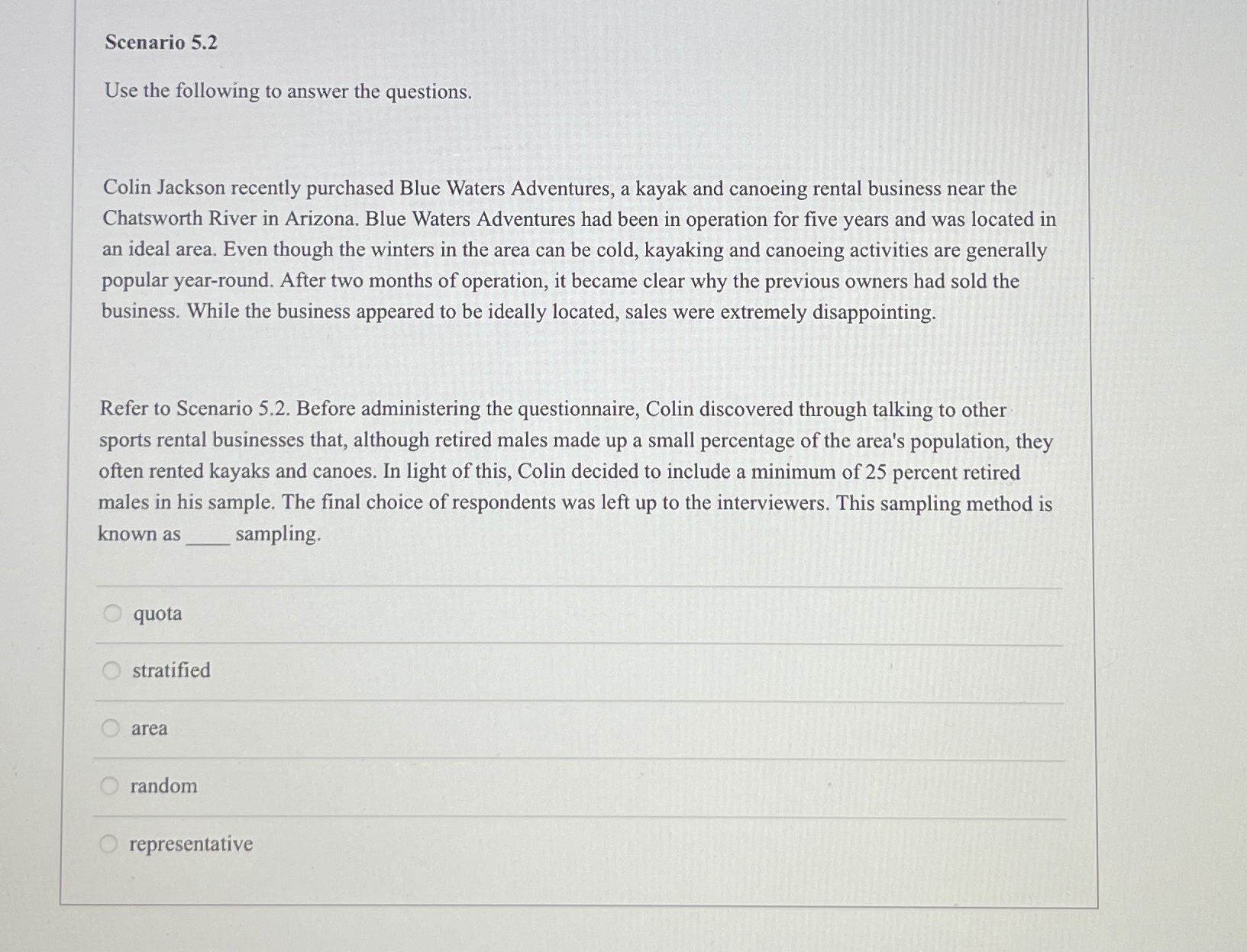Solved Scenario 5.2Use the following to answer the | Chegg.com