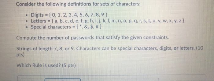 Solved Consider the following definitions for sets of | Chegg.com