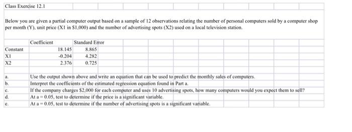 Solved Below you are given a partial computer output based | Chegg.com