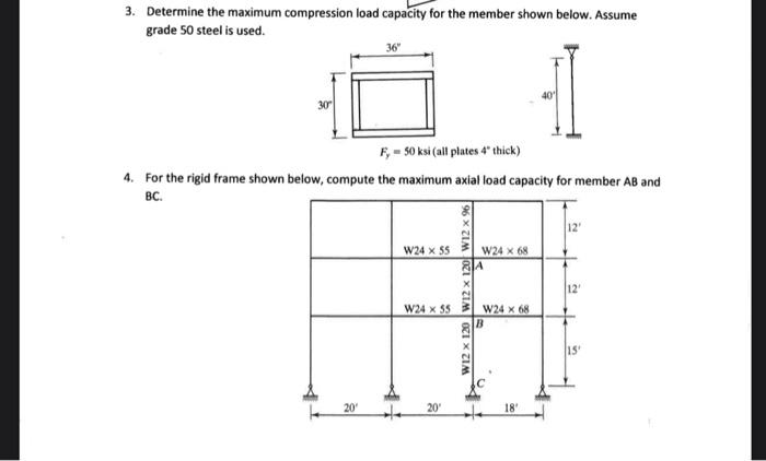 Solved Determine the maximum compression load capacity for | Chegg.com