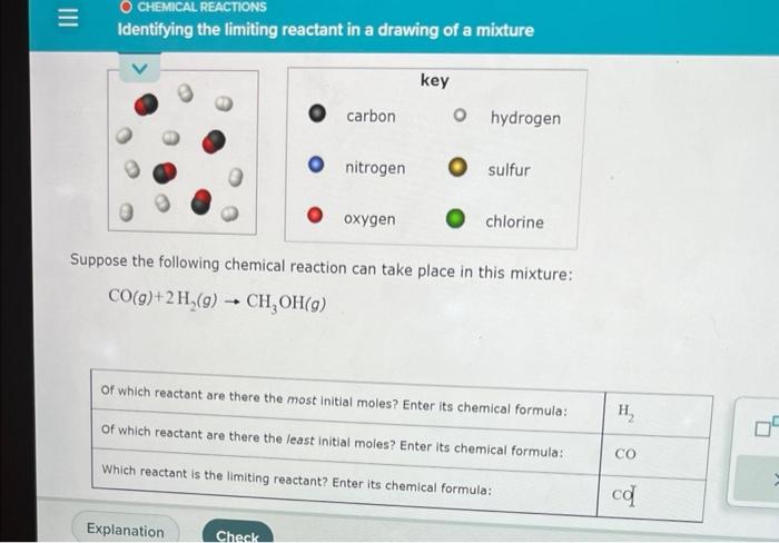 Solved CHEMICAL REACTIONS Identifying the limiting reactant | Chegg.com