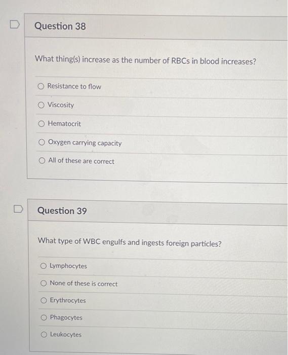 Solved What thing(s) increase as the number of RBCs in | Chegg.com