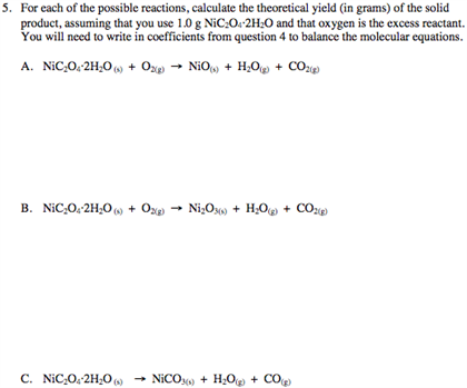 Solved For each of the possible reactions, calculate the | Chegg.com