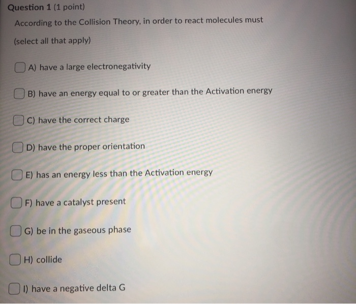 Solved Question 1 (1 point) According to the Collision | Chegg.com