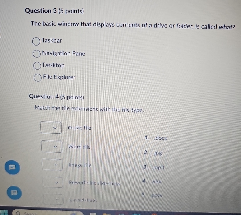 Solved Question 3 (5 ﻿points)The basic window that displays | Chegg.com