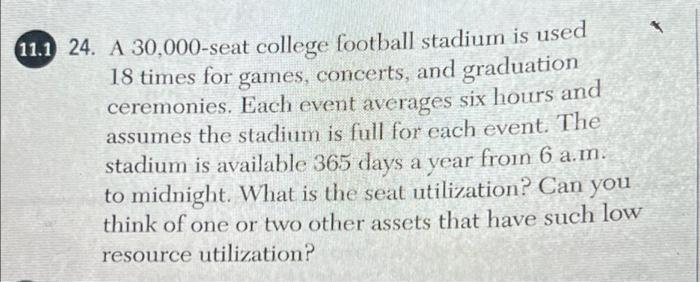 Solved A 30,000-seat college football stadium is used 18 | Chegg.com