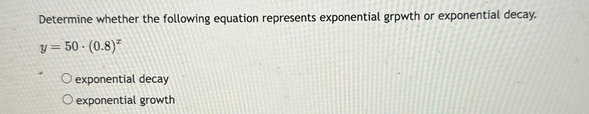 Solved Determine whether the following equation represents | Chegg.com