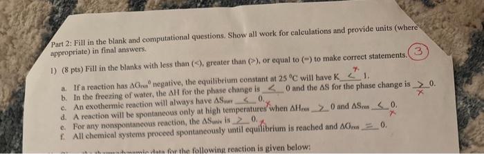 Solved Part 2: Fill in the blank and computational | Chegg.com