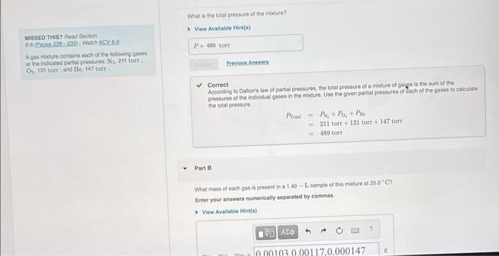 Solved What is the total pressure of the mixture? View | Chegg.com