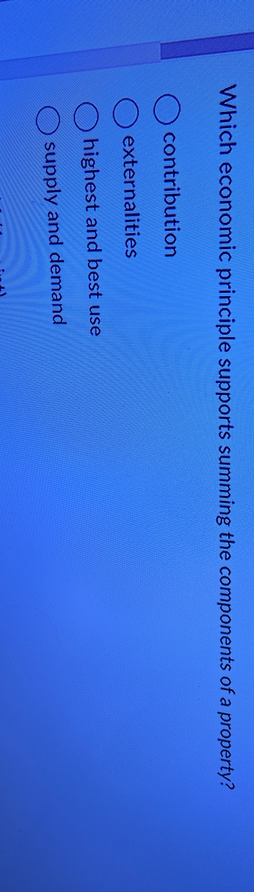 Solved Which economic principle supports summing the | Chegg.com