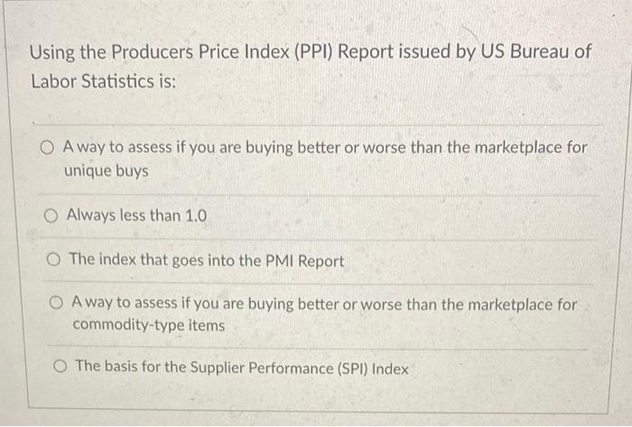 Solved Using the Producers Price Index (PPI) Report issued | Chegg.com