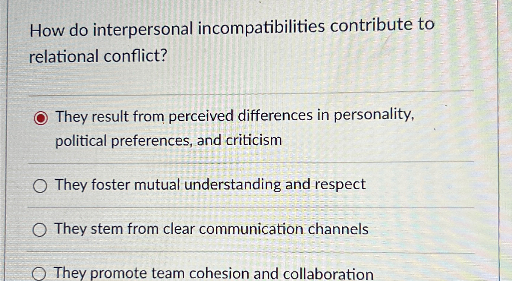 Solved How do interpersonal incompatibilities contribute to | Chegg.com