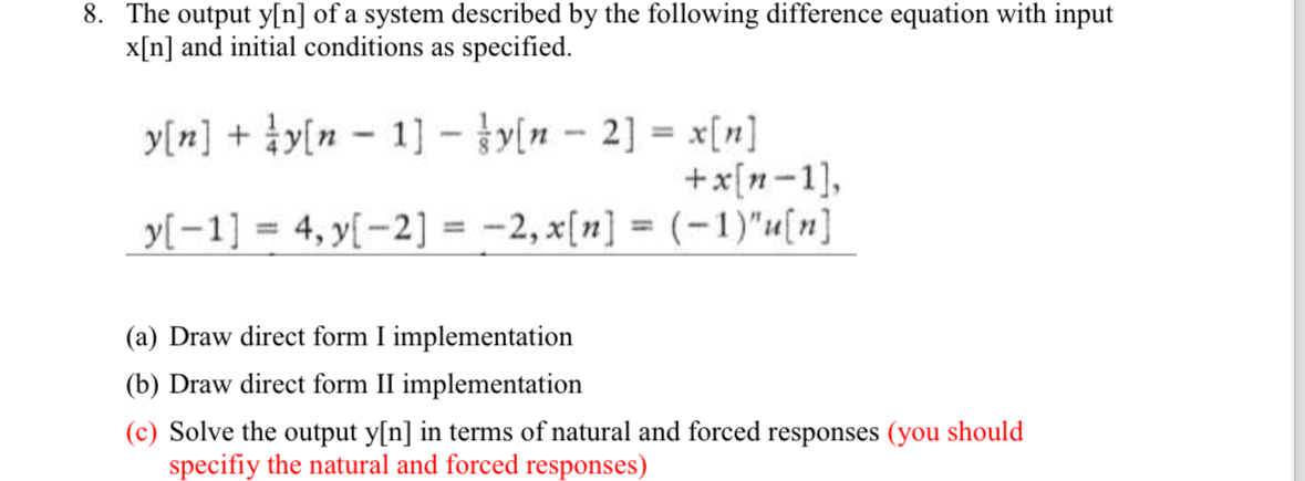 Solved The output y[n] ﻿of a system described by the | Chegg.com