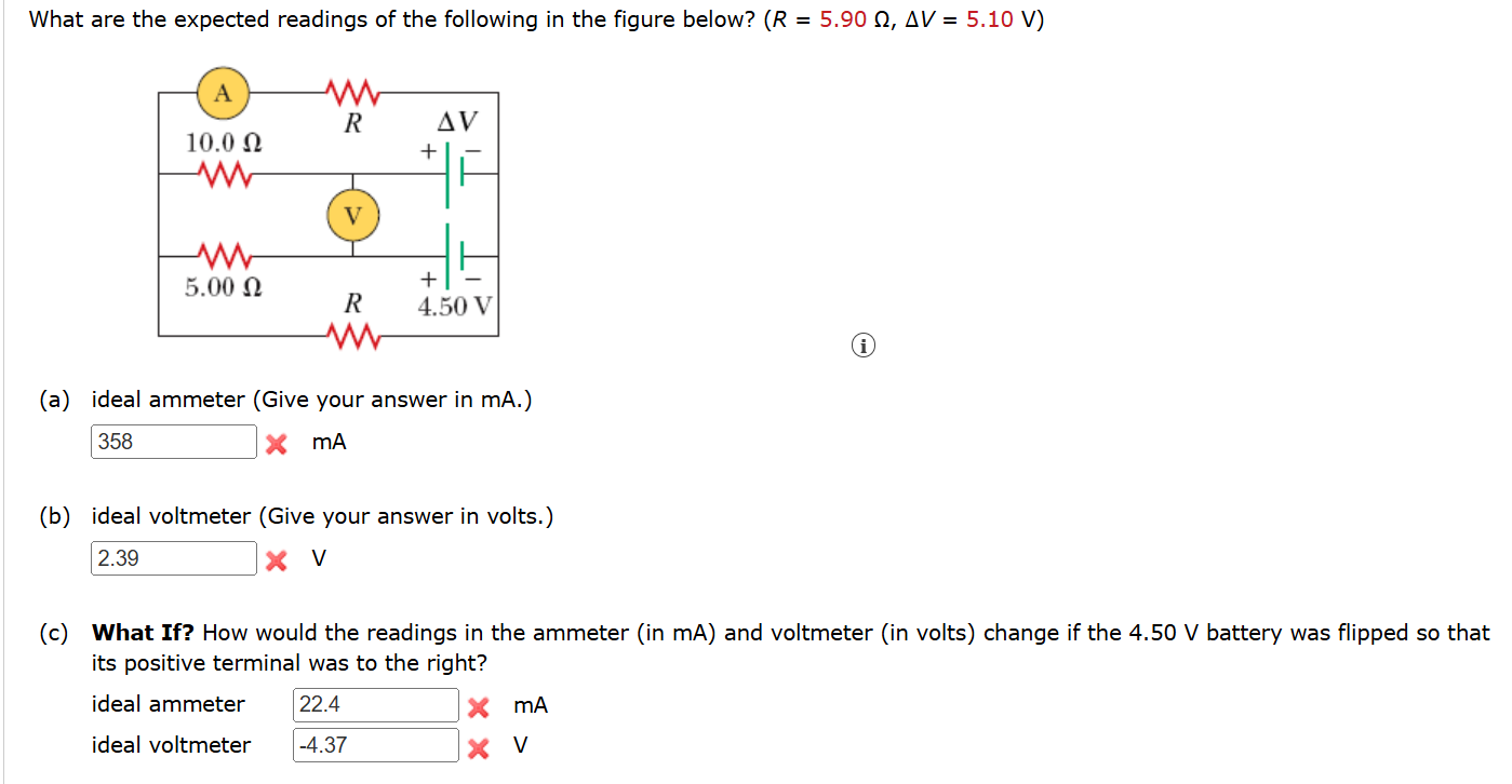 Solved What are the expected readings of ﻿the following in | Chegg.com