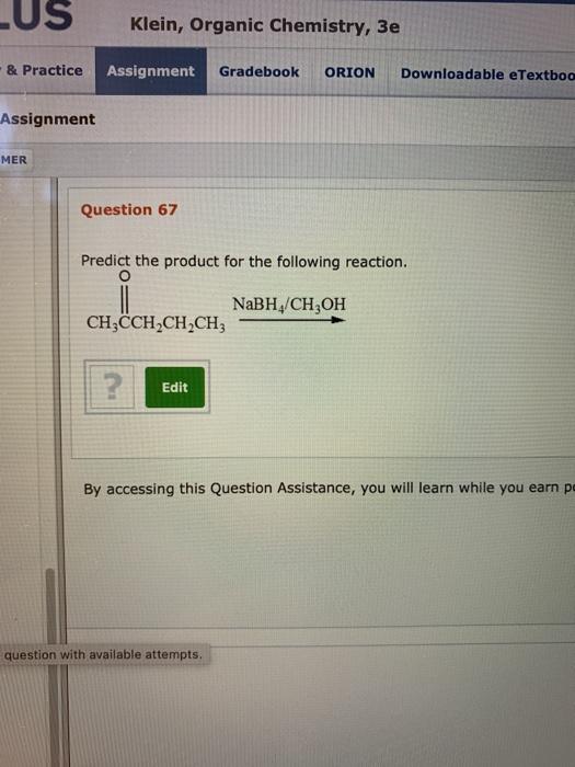 Solved LUS Klein, Organic Chemistry, 3e & Practice | Chegg.com