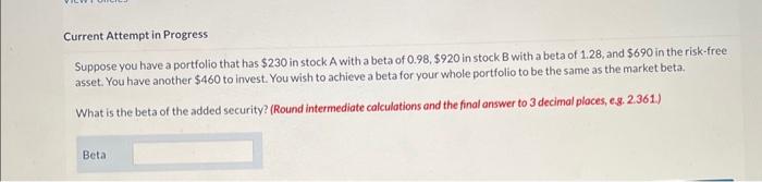 Solved Current Attempt in Progress Suppose you have a | Chegg.com
