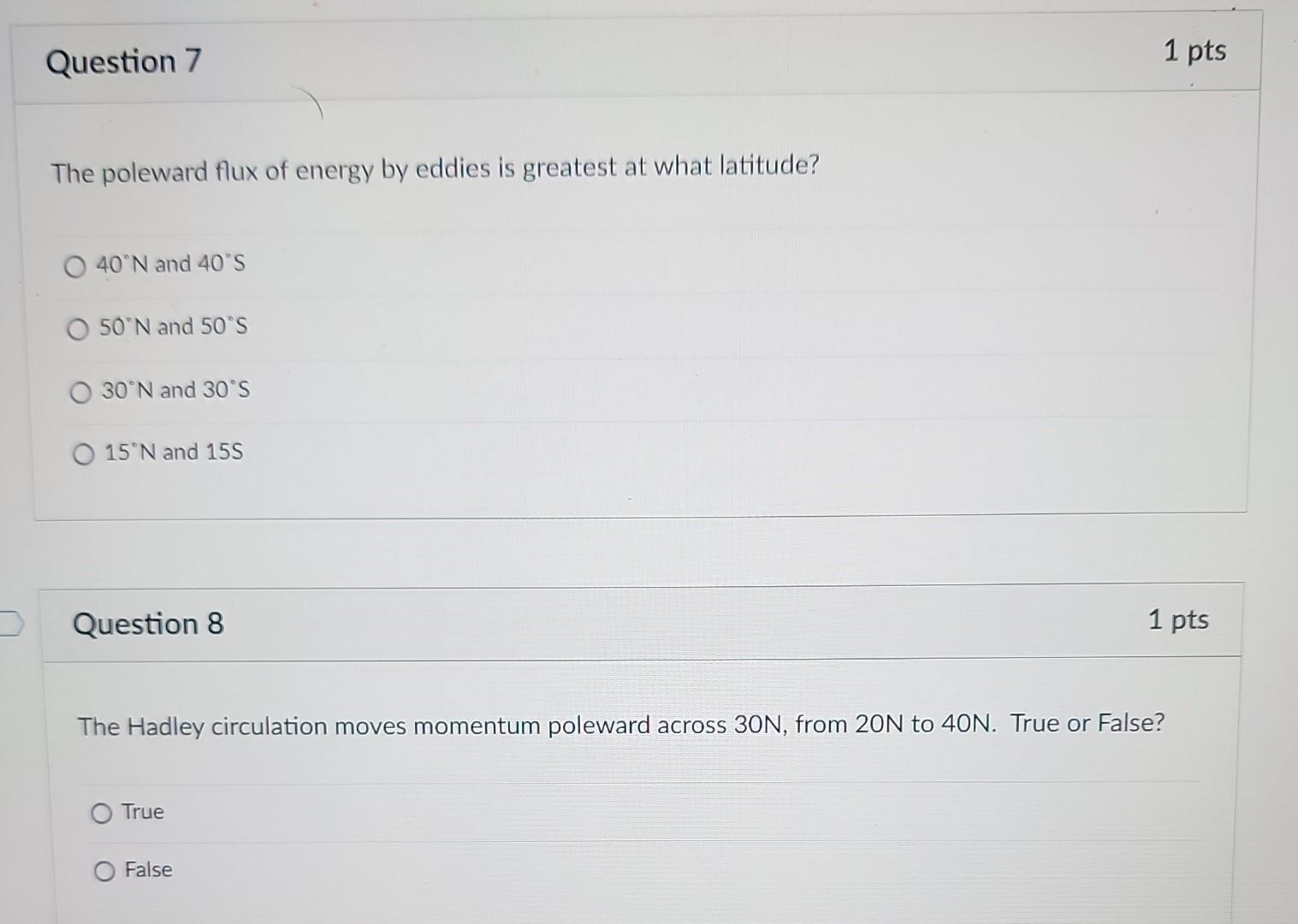 Solved The poleward flux of energy by eddies is greatest at | Chegg.com