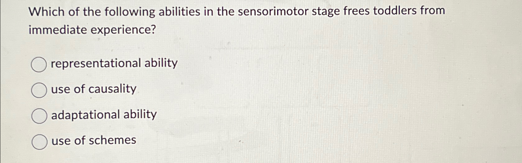 Solved Which of the following abilities in the sensorimotor | Chegg.com