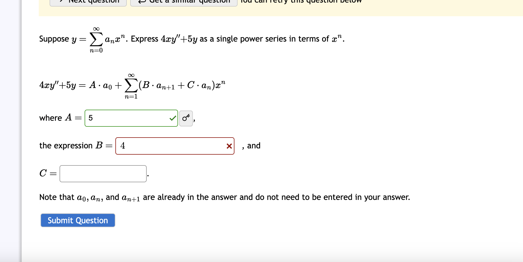Solved Suppose y=∑n=0∞anxn. ﻿Express 4xy''+5y ﻿as a single | Chegg.com