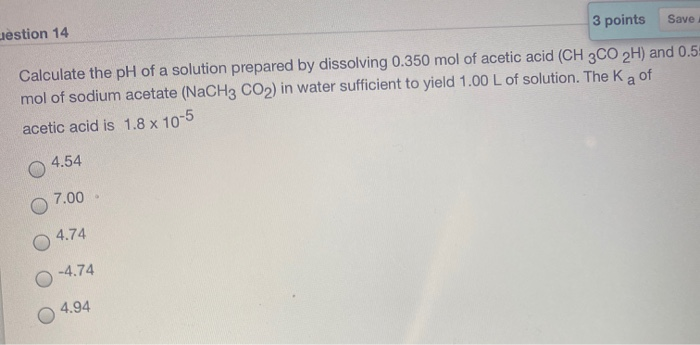 Solved Calculate the pH of a solution prepared by dissolving | Chegg.com